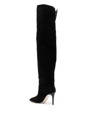 Paris Texas Stiletto 100mm Thigh-length Boots - Black