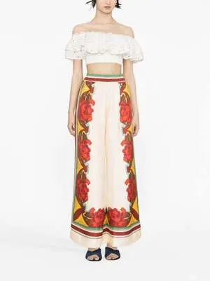 La DoubleJ Floral-print Palazzo Trousers