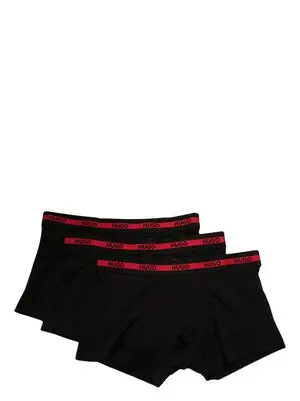 Hugo Three-pack Logo-waistband Boxers - Black