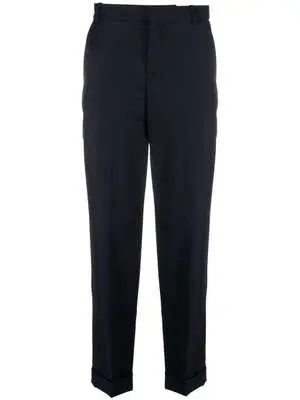 Balmain Cropped Straight-leg Trousers - Blue