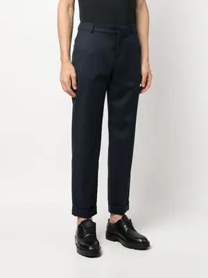 Balmain Cropped Straight-leg Trousers - Blue