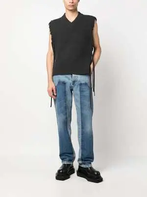 Balmain Panelled Straight-leg Jeans