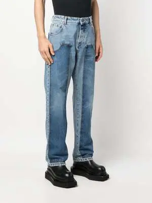 Balmain Panelled Straight-leg Jeans