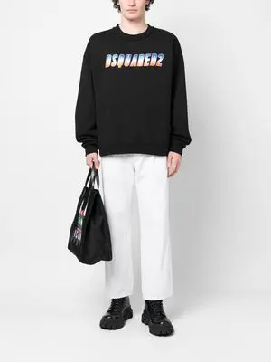 Dsquared2 Glittery Logo Crew Neck Sweatshirt