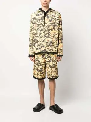 JIL SANDER Floral Print Drawstring Hoodie