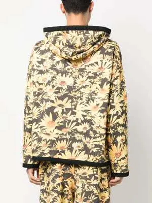 JIL SANDER Floral Print Drawstring Hoodie