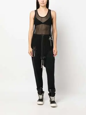 Rick Owens Logo-embroidered Drop-crotch Track Pants