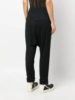 Rick Owens Logo-embroidered Drop-crotch Track Pants