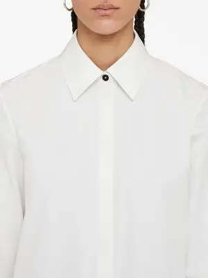 JIL SANDER Long-sleeve Cotton Long Dress - White