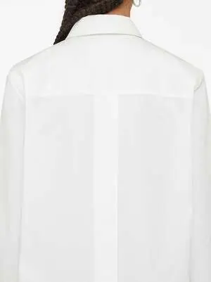 JIL SANDER Long-sleeve Cotton Long Dress - White