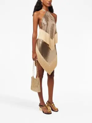 Rabanne Chainmail Fringed-hem Top - Gold