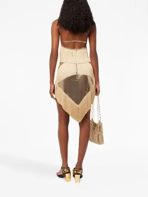 Rabanne Chainmail Fringed-hem Top - Gold