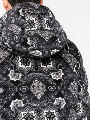 Moncler Graphic-Print Hooded Jacket - Black | Editorialist