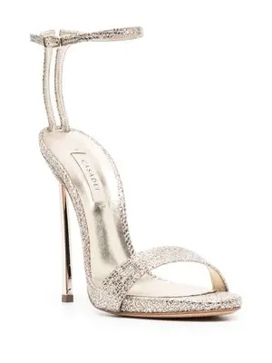 Casadei Blade 120mm Metallic Sandals - Neutrals
