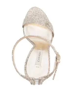 Casadei Blade 120mm Metallic Sandals - Neutrals