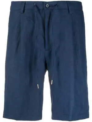 BRIGLIA 1949 Linen Drawstring Shorts - Blue