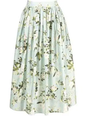 Erdem Floral-print Pleated Midi Skirt