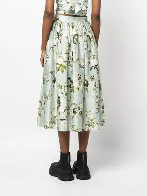 Erdem Floral-print Pleated Midi Skirt