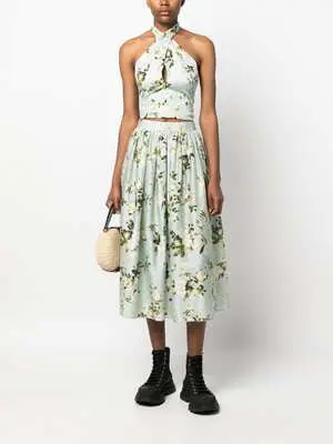 Erdem Floral-print Halterneck Top