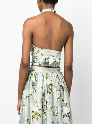 Erdem Floral-print Halterneck Top