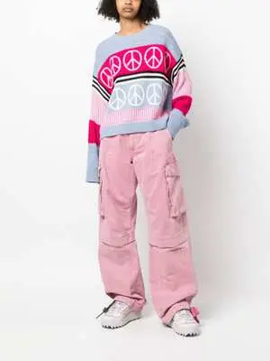 Moschino Peace-sign Intarsia Knit Jumper