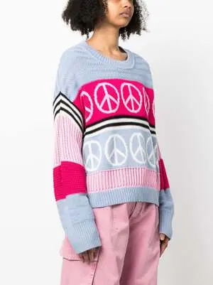Moschino Peace-sign Intarsia Knit Jumper
