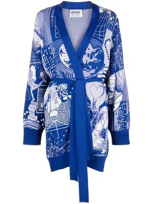 Moschino Graphic Print Wrap Cardigan