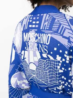 Moschino Graphic Print Wrap Cardigan