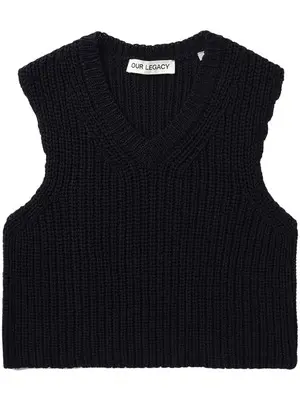 Our Legacy Chunky Ribbed-knit Vest - Black