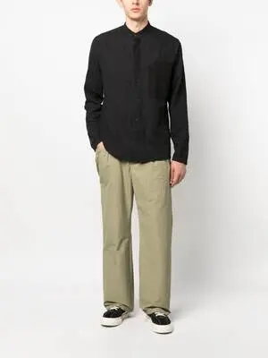 Transit Band-collar Panelled Shirt