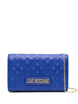 Moschino Logo-lettering Shoulder Bag Blue