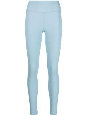 SPORTY & RICH Serif Logo-patch Ribbed Leggings