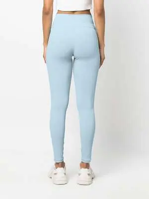 SPORTY & RICH Serif Logo-patch Ribbed Leggings