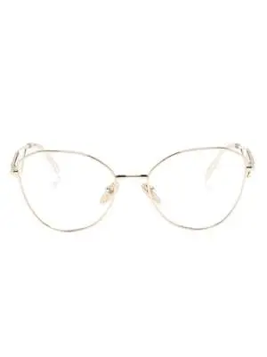 Prada Logo Plaque Cat-eye Frame Glasses - Gold