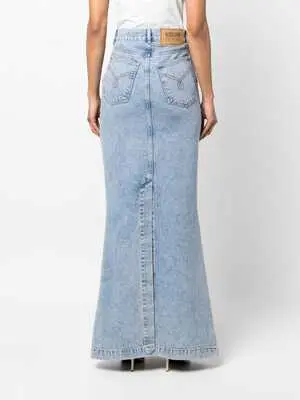 Moschino Long Washed-denim Skirt