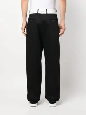Palm Angels Logo-waistband Chino Trousers - Black