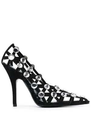 Attico Grid 105mm Rhinestone-embellished Pumps
