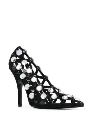 Attico Grid 105mm Rhinestone-embellished Pumps