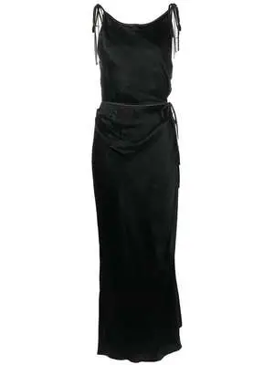 Acne Studios Sleeveless Satin Maxi Dress - Black