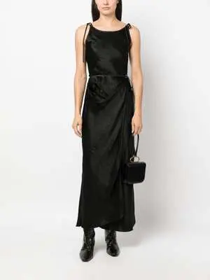 Acne Studios Sleeveless Satin Maxi Dress - Black