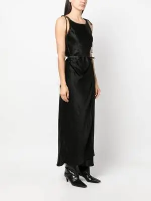 Acne Studios Sleeveless Satin Maxi Dress - Black