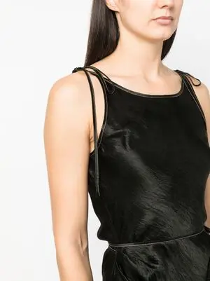 Acne Studios Sleeveless Satin Maxi Dress - Black