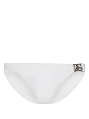 Dolce & Gabbana Logo-plaque Swim Trunks - White