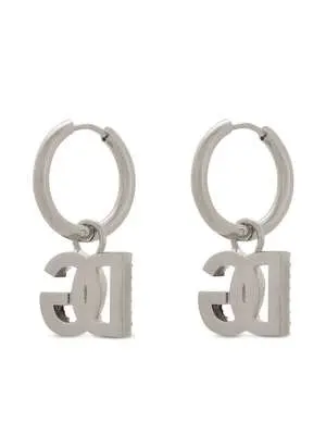 Dolce & Gabbana Logo-charm Hoop Earrings