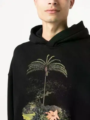 Palm Angels Graphic Print Hoodie - Black