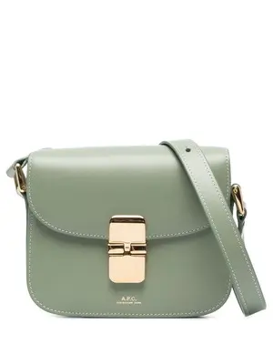 A.p.c. Small Grace Leather Crossbody Bag Green