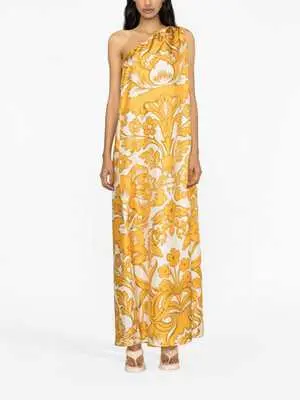 La DoubleJ Roy Floral-print Silk Maxi Dress - Neutrals