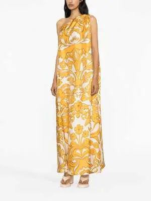 La DoubleJ Roy Floral-print Silk Maxi Dress - Neutrals