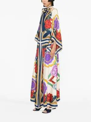 La DoubleJ Magnifico Floral-print Maxi Dress - Neutrals