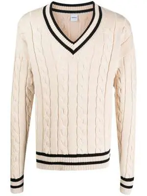 Aspesi Stripe-detail Cable-knit Jumper